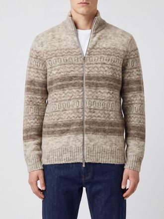 Brunello Cucinelli Cardigan ray&eacute; en cachemire et laine avec col roul&eacute;