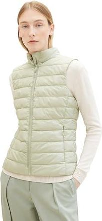 Tom Tailor Gilet Femme 1042236 34895-Desert Green, S, 34895 - Vert d&eacute;sert, S