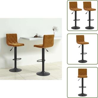 vidaXL Vidaxl - Barhocker 2 Stk. Braun Samt - Barhocker - Barstuhl - Barst&uuml;hle - Hocker Bar
