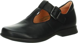 Think Damen Pensa chromfrei gegerbte nachhaltige Halbschuhe, SCHWARZ 0000