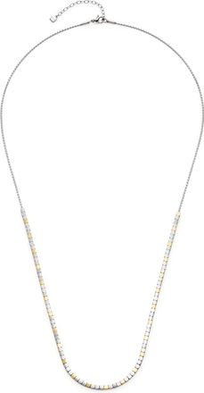 Leonardo Piera Halskette aus Edelstahl 1 St&uuml;ck, mittellange bicolor Perlenkette, Kette aus w&uuml;rfelf&ouml;rmigen Edelstahl-Perlen, Damenschmuck, 021464