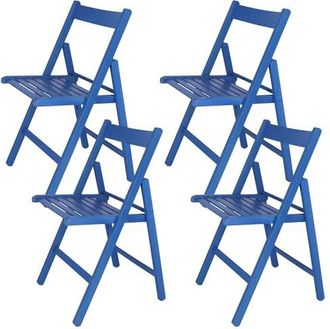 Aranáz S.L. MANUFACTURAS DE LA MADERA Klappstuhl, Buchenholz, Blau, 43 x 47 x 79 cm
