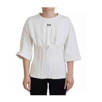 Dolce & Gabbana Cotton Corset Stretch T-shirt Top - - Tops - Damen - Wei&szlig; - S