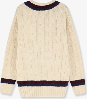 Zimmermann Womens Cable Knit Wool Sweater Valiant Beige