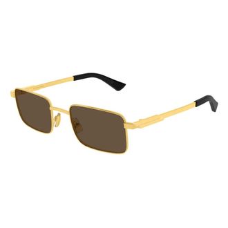 Bottega Veneta Klassische rechteckige Sonnenbrille - - Accessories - unisex - Gelb - 53 MM
