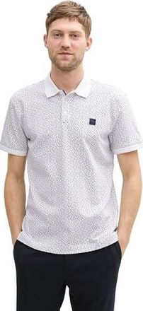 Tom Tailor 1045682 Polo, 37264-white Irregular Design, XL Hommes