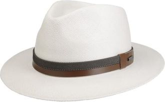 Stetson Chapeau Panama Vermaron Traveller Homme - Made in Ecuador de Soleil DEte en Paille avec Bandeau Cuir, Cuir Printemps-ete Ete - L (58-59 cm) Blanc