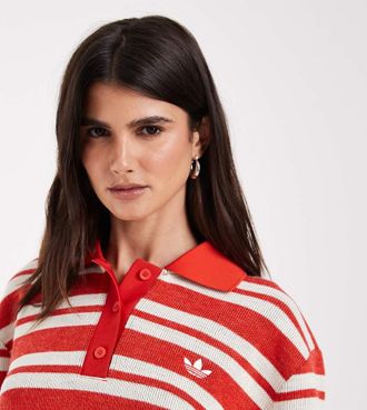 adidas Originals Rugby-Polooberteil in Rot exklusiv bei ASOS
