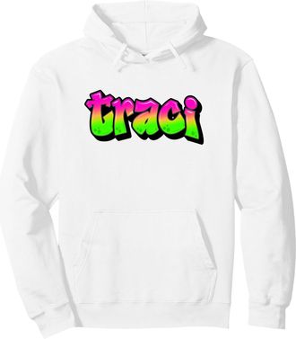 BDAZ Traci Graffiti Personalisierter Name Gr&uuml;n Rosa Frauen M&auml;dchen Pullover Hoodie
