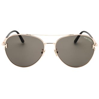 Tom Ford Sonnenbrille In Gl&auml;nzendem Ros&eacute;gold Mit Rauchfarbenen Gl&auml;sern