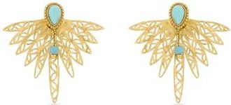 Luxenter Boucles doreilles en turquoise, or jaune 18 carats - Resiah, Único, laiton, non applicable