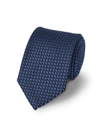 CHARLES TYRWHITT Gemusterte Krawatte aus Seide - K&ouml;nigsblau