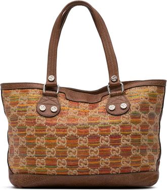 Gucci Shopper - GG Straw Libeccio Sunset Tote - Gr. unisize - in Braun - für Damen