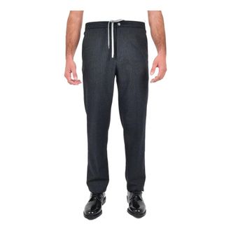 Boglioli Homme, Pantalons, Gris, Taille: 2XL Pinstripe Drawstring Pantalons