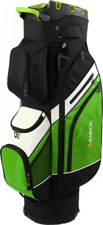 Raikou Golf Cartbag mit 14-Fach Organizer, Wasserabweisende Golftasche, 9 Taschen, Schuhfach, leicht & stabil, Gr&uuml;n