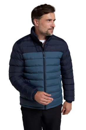 Mountain Warehouse Vista wattierte Herrenjacke - wasserfeste Regenjacke, Winterjacke mit Isolierung, warm, kuschelig - Wandern im Winter Dunkel Blau Small