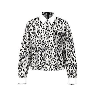 Marc Cain Baumwollbluse mit Leopardenmuster - - Blouses & Shirts - Damen - Schwarzk - XL
