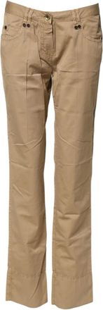 Plein Sud Femme, Pantalons, Beige, Taille: 36 FR Pantalon Chino Droit en Coton Stretch
