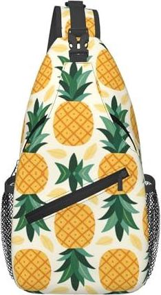 Generic Antivol Sacoche Port&eacute; &eacute;paule Art de lananas Sling Bag Durable Cross Body pour Voyage Homme &eacute;cole