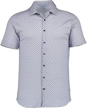 DeSoto Herren Kurzarmhemd blau gemustert