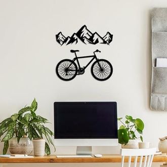 Hanah Home Stylish Black Decorative Metal Wall Accessory (2 Pieces) | 50 x 18 cm & 50 x 27 cm | 100% Metal, 1.5 mm Thick | Easy Wall Mounting, Perfect for Home D