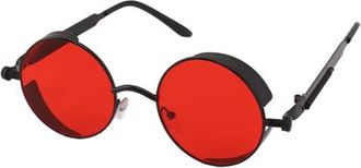 ZJchao Lunettes de Soleil Rondes &agrave; Monture M&eacute;tallique avec Protection UV, Lunettes Unisexes L&eacute;g&egrave;res pour lext&eacute;rieur, la Plage, l&eacute;t&eacute;, Design R&eacute;tro &eacute;l&eacute;gant (Mo