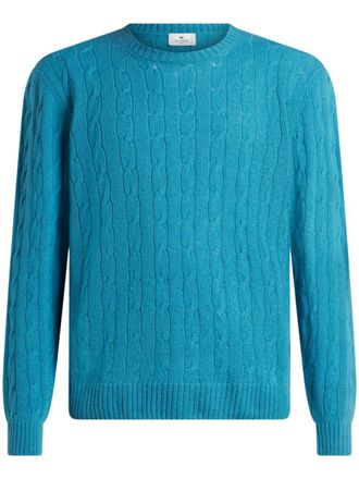 Etro pull en maille torsadée - Bleu