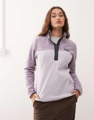 Columbia Benton Springs - Fleece-Pullover in Flieder mit kurzer Druckknopfleiste-Lila