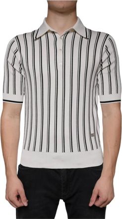 Dolce & Gabbana Homme, Tops, Blanc, Taille: XS Polo T-shirt &agrave; Manches Courtes