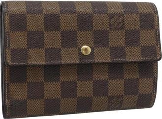 Louis Vuitton Portefeuille Pre-owned en toile Damier Ebene - Femme - Pre-owned - Brun - Taille: ONE Size