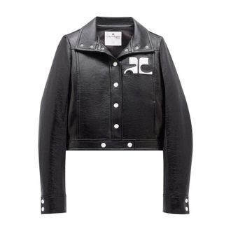 Courr&egrave;ges Damen, Jacken, Schwarzk, XSGr&ouml;&szlig;e