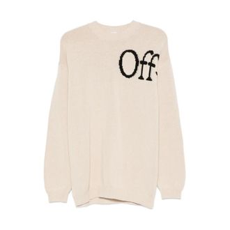 Off-white Homme, Pulls, Beige, Taille: M Maille Ras du Cou