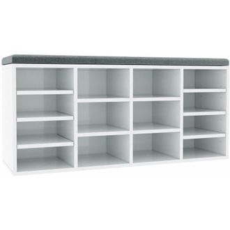 Sonni Schuhbank weiss sitzbank Sitzb&auml;nke Schuhschrank Schuhregal mit sitzflache wei&szlig; Schlie&szlig;fach - Sonni