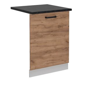 Vicco Geschirrspülblende R-Line, Geschirrspüler Fronttür, Goldkraft Eiche, 60 cm, AP Anthrazit