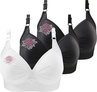 Generic Soutien-gorge push-up sans armatures pour femme - Classique - Doux - Maintien fort - Élégant - Bords ondulés - Minimaliste - Sans coutures - Confortab