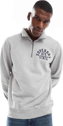 Superdry Athletic Essentials - Sweat à col zippé - Gris chiné
