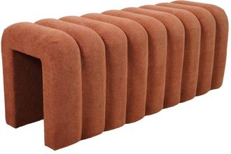 Sweeek Sweeek - Banc, bout de lit blanc contemporain en tissu orange