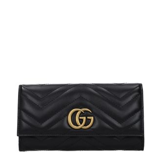 Gucci Femmes Portefeuille Cuir Noir