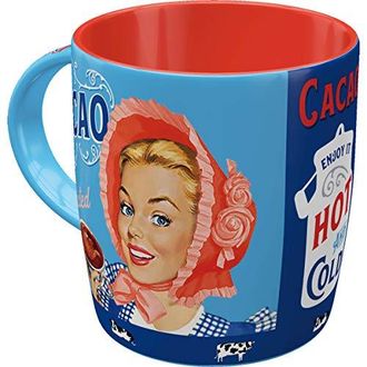 Nostalgic Art Retro Kakaobecher, 330 ml, Cacao Addicted - Geschenk-Idee für Nostalgie-Fans, Keramik-Tasse für Kakao, Vintage Design