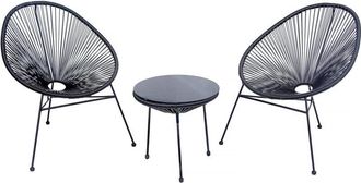 Habitat et Jardin Gartenm&ouml;belgarnitur Acapulco aus Metall Odea - 2-Sitzer - Schwarz