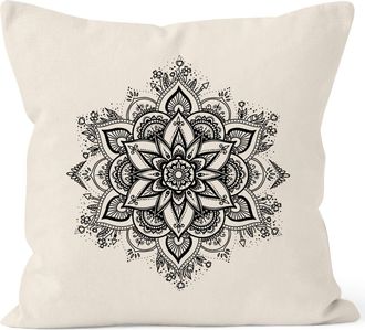 Autiga Kissenbezug Mandala Ornament Bohemian Boho Ethno Kissen-Hülle Deko-Kissen Natur Unisize