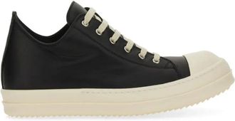 Rick Owens Low-Top Sneaker - Black Leather Sneakers - Gr. 39 (EU) - in Schwarz - für Damen