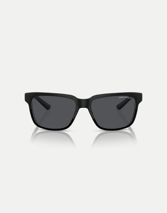 A|X Armani Exchange Ax4026s - Lunettes de soleil carrées avec verres gris - Noir mat et brillant