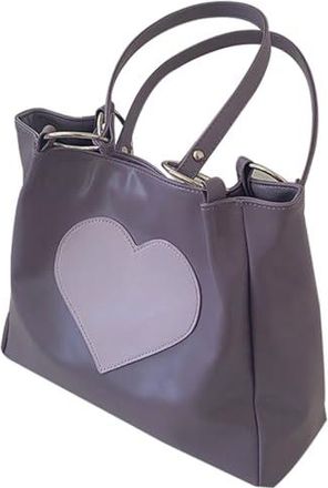 BESTONZON Paquet Cabas à Bandoulière Grosse Capacité en Cuir Synthétique Violet Paquet à Main pour Étudiante Léger et Pratique pour Voyage et Travail pour Sorti