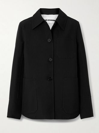 Jil Sander Jacke Aus Twill Aus Einer Baumwollmischung - Schwarz