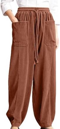 Generico Pantalon De Jogging Femme Taille Haute Pantalon D&eacute;contract&eacute; Jambe Large Sport Pantalon Combinaison Avec Poches &Eacute;l&eacute;gantes Confortable Athl&eacute;tique Pantal