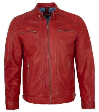 Maddox Lederjacke Mason MADDOX - Herren Lederjacke Lammnappa oxblood rot