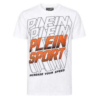 Plein Sport Homme, Sport, Blanc, Taille: 3XL T-shirt Col Rond Manches Courtes