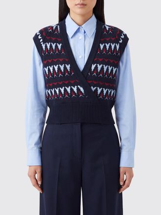 Paco Rabanne Gilet slim fit en laine avec col en V et motif g&eacute;om&eacute;trique