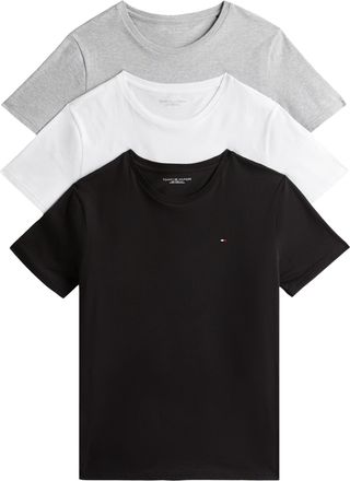 Tommy Hilfiger Herren 3er Pack T-Shirts Kurzarm Slim Fit, Mehrfarbig (White/Black/Grey Heather), XXL
